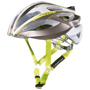 Cratoni C-Bolt Helmet (Anthracite/White/Lime Glossy) | Sportpursuit.co