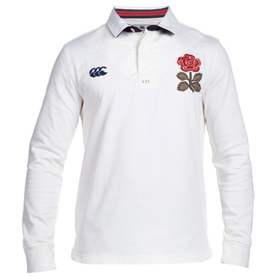 Canterbury Mens England Long Sleeve Plain Rugby Shirt (Vintage White)