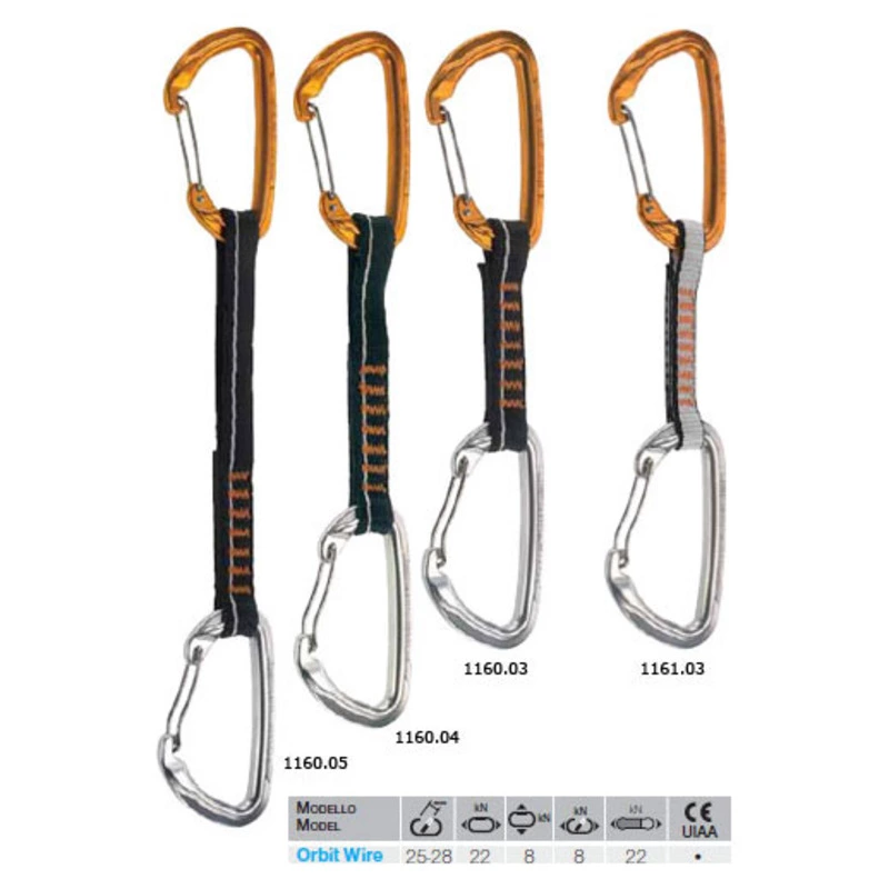 Orbit Wire Nylon 20Cm Quickdraw (Grey/Red - 2 Pack)