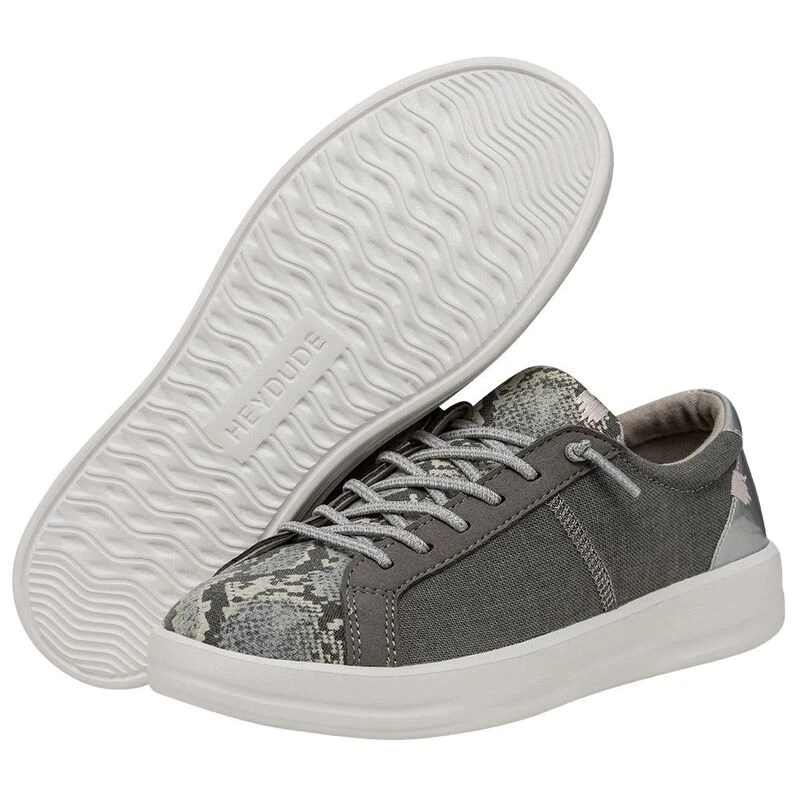 HeyDude Womens Karina Casual Shoes (Silver Python) | Sportpursuit.com