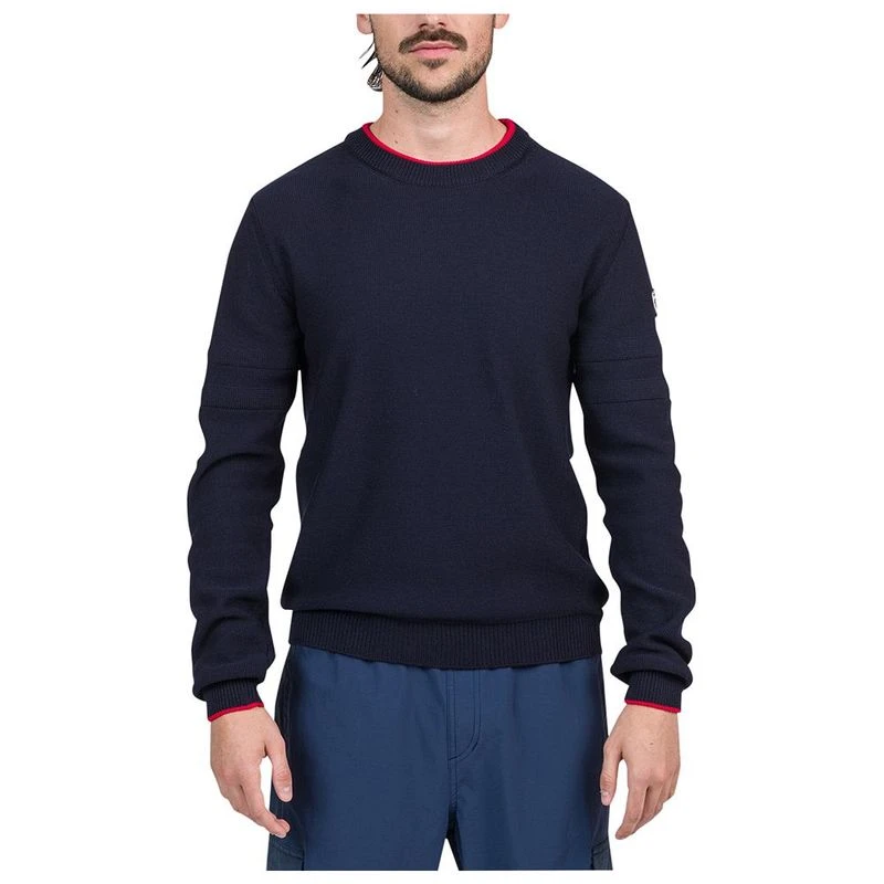 Rossignol Mens Merino Round Neck Stripes Sweater (Dark Navy) | Sportpu