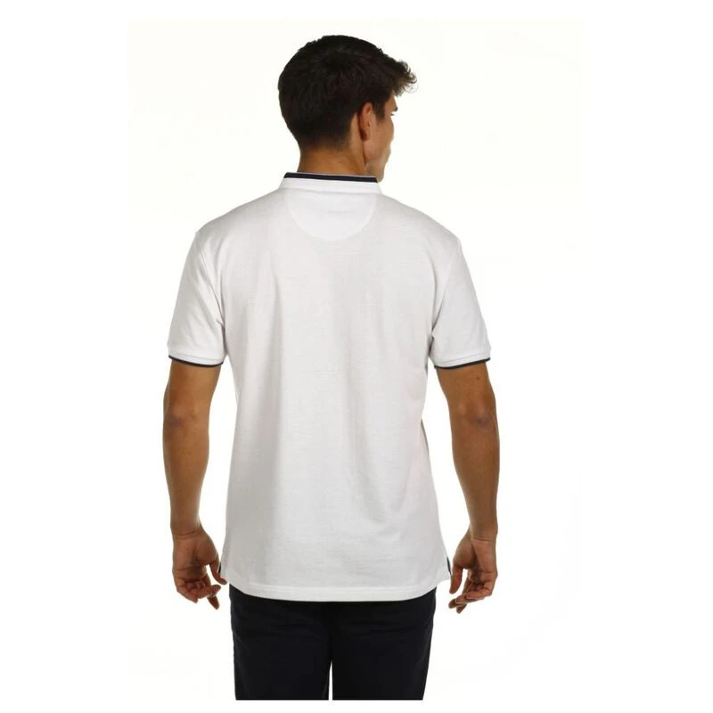 The Time of Bocha Mens NV1P2 Round Neck Polo Shirt (White) | Sportpurs