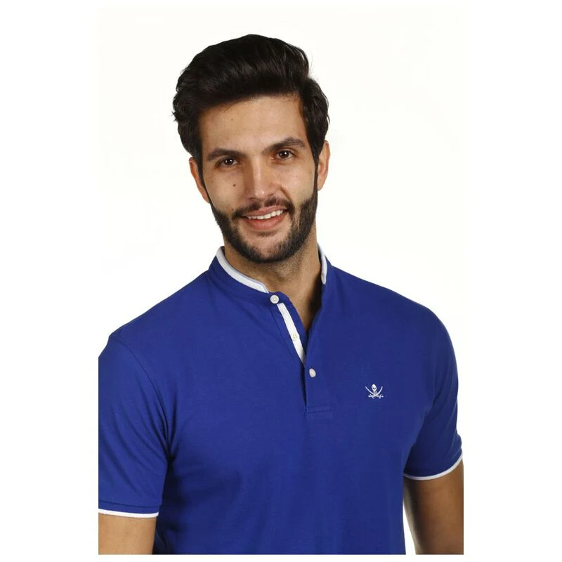 The Time of Bocha Mens NV1P2 Round Neck Polo Shirt (Indigo) | Sportpur
