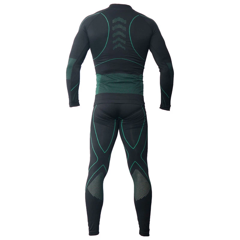 Santic Mens Seamless Compression Suit (Black/Green) | Sportpursuit.com