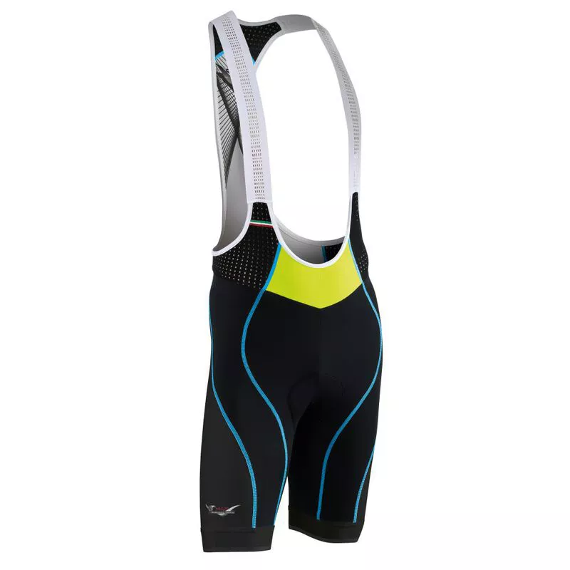Northwave Mens Galaxy Bib Shorts (Black/Blue/Yellow) | Sportpursuit.co