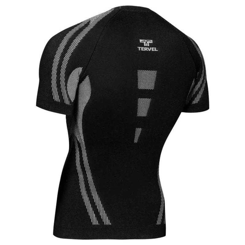 Tervel Mens Optiline Light Short Sleeve Top (Black/Light Grey) | Sport