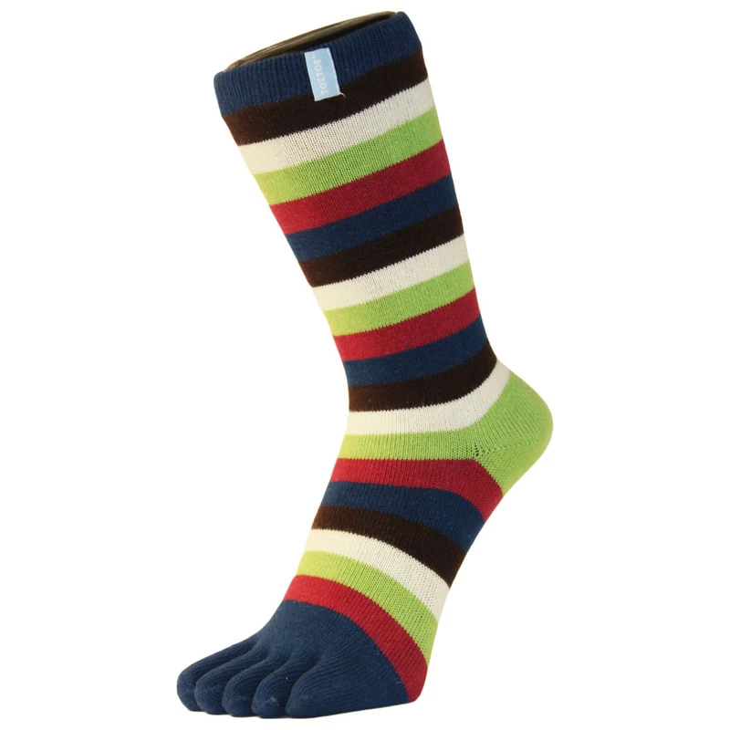 Stripey Toe Socks (3 Pack - Deep Blue)